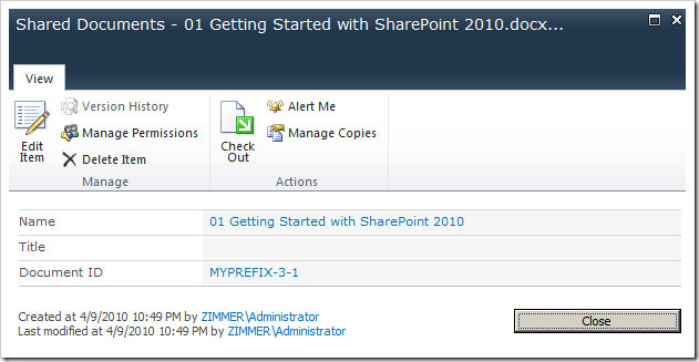 SP 2010: SharePoint Server 2010 - Creating a custom Document ID provider