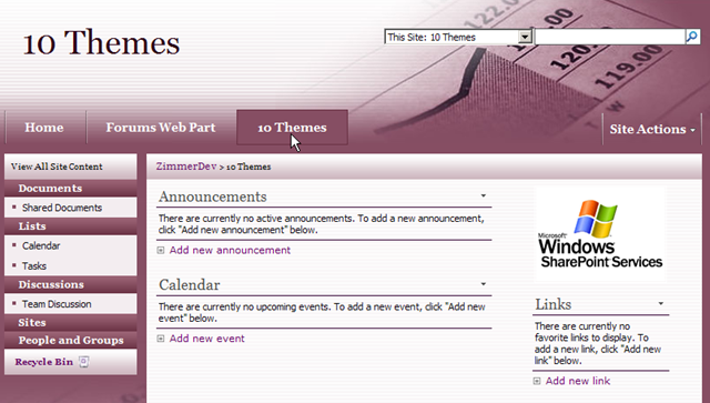 Ten (10) Free SharePoint Themes - Visual Overview