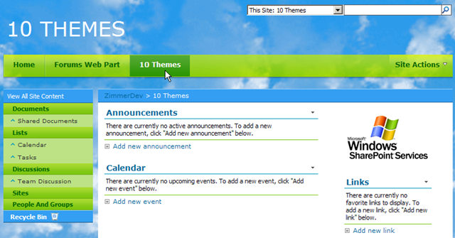 Ten (10) Free SharePoint Themes - Visual Overview