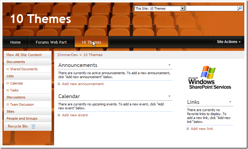 Ten (10) Free SharePoint Themes - Visual Overview